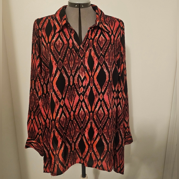 Addition Elle | Tops | Womens Red And Black Patterned Top | Poshmark